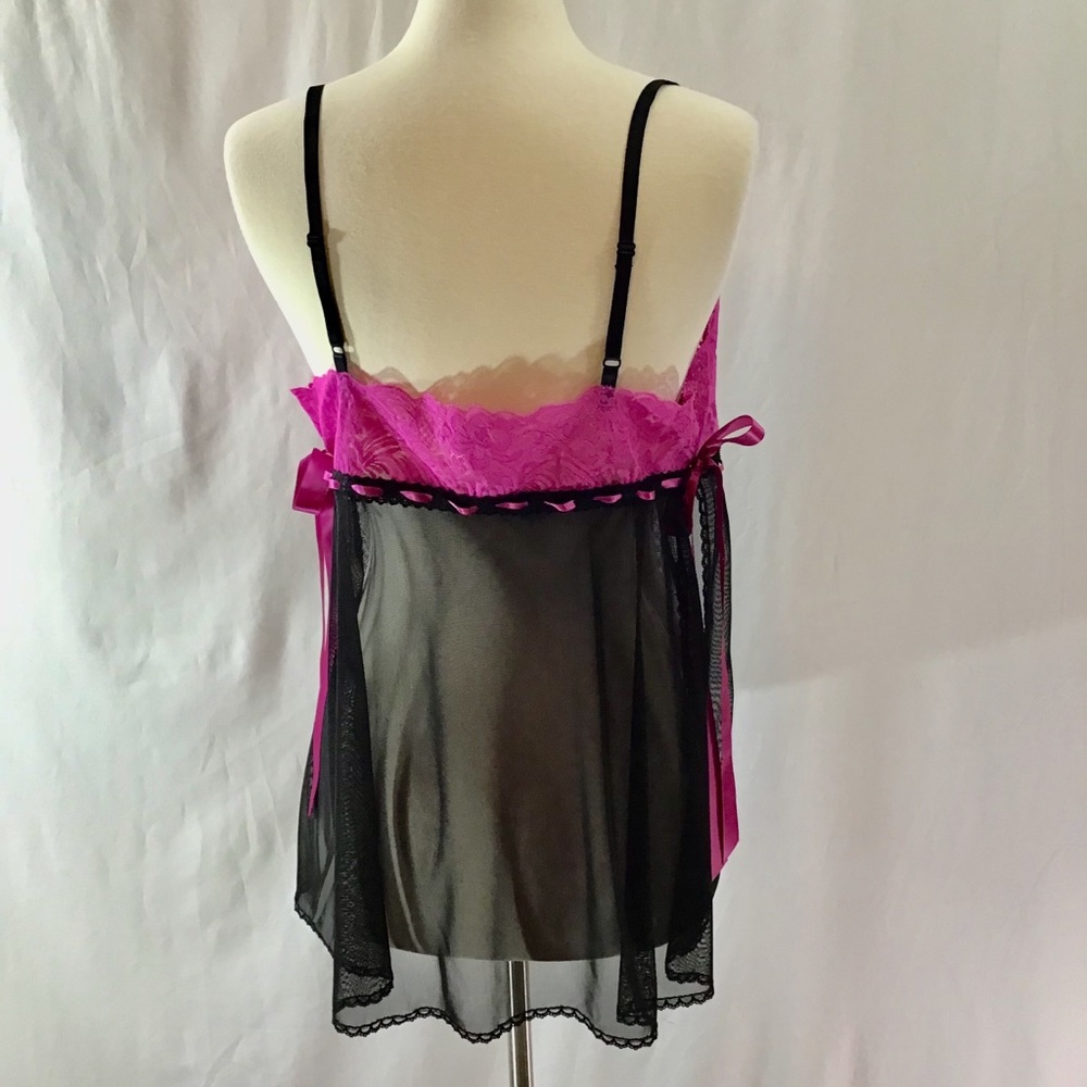 Cacique Sheer Mesh And Lace Chemise - Gem